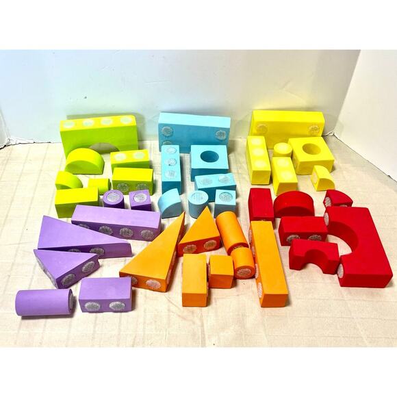 Unbranded | Toys | 4 Velcro Foam Blocks Sizes Shapes Colors Building ...